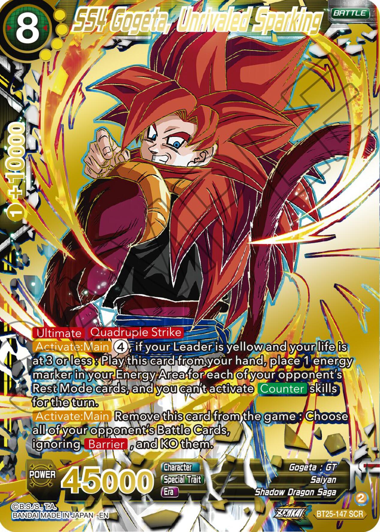 SS4 Gogeta, Unrivaled Sparking - Legend of the Dragon Balls - Dragon ...
