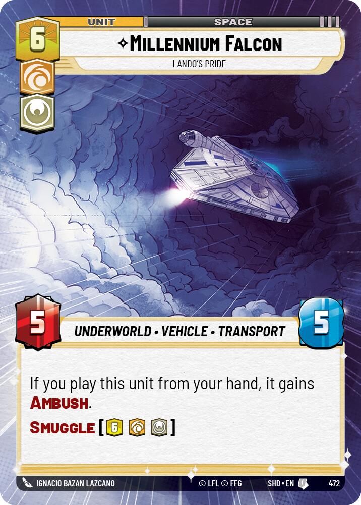 Millennium Falcon - Lando's Pride (Hyperspace) - Shadows of the Galaxy - Star Wars: Unlimited