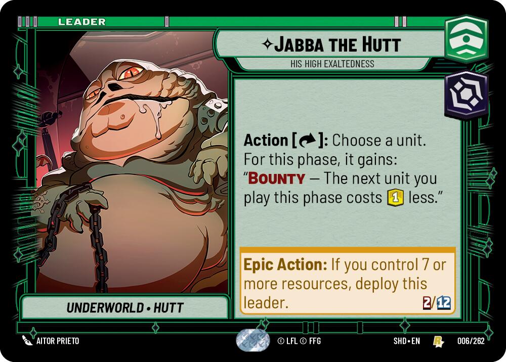 Jabba the Hutt - His High Exaltedness - Shadows of the Galaxy - Star Wars: Unlimited