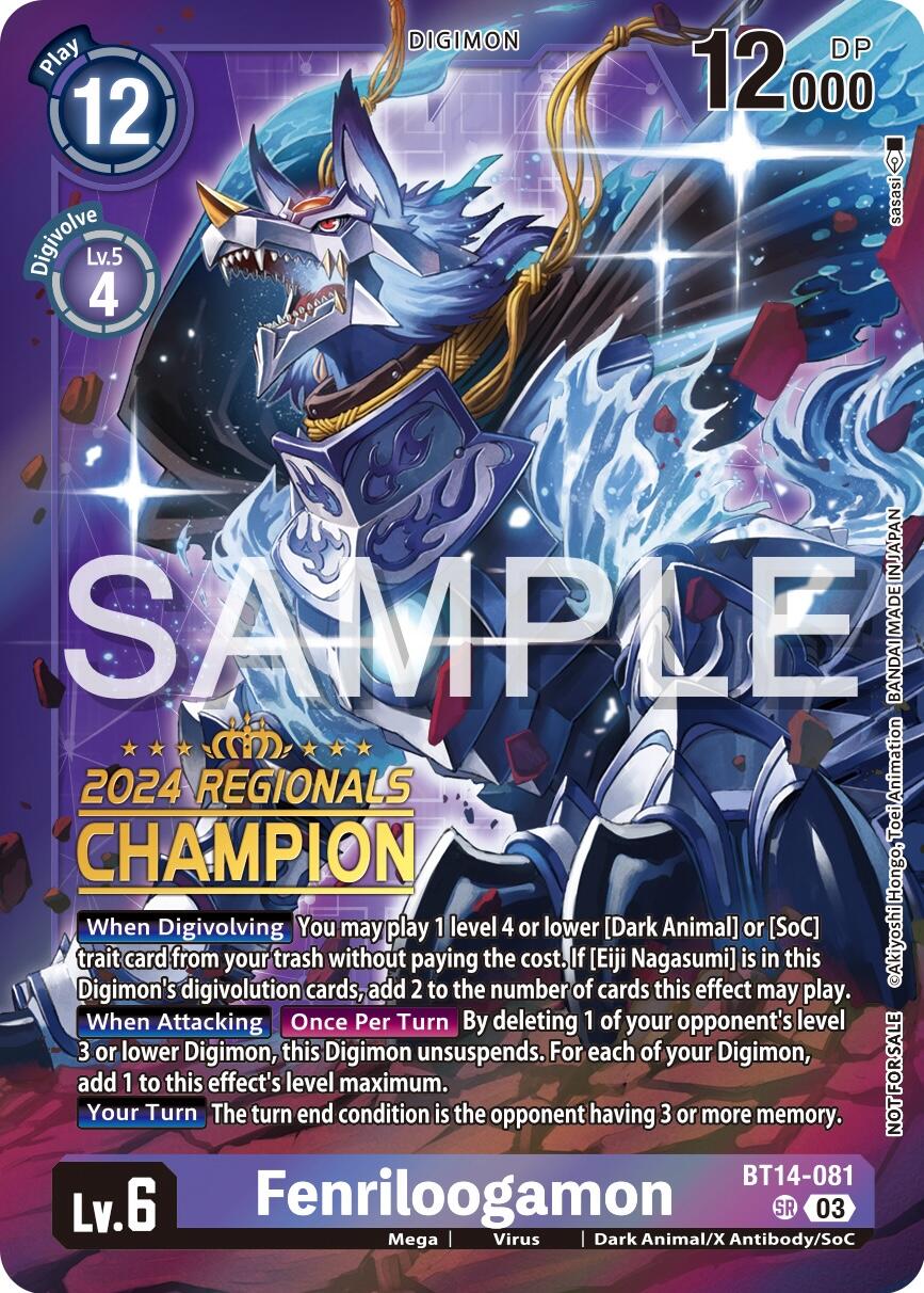 Fenriloogamon (2024 Regionals Champion) - Blast Ace - Digimon Card Game