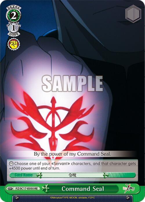 Command Seal - Fate/Zero Chronicle Set - Weiss Schwarz