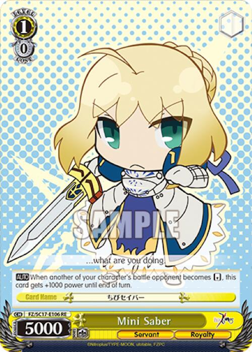 Mini Saber - Fate/Zero Chronicle Set - Weiss Schwarz