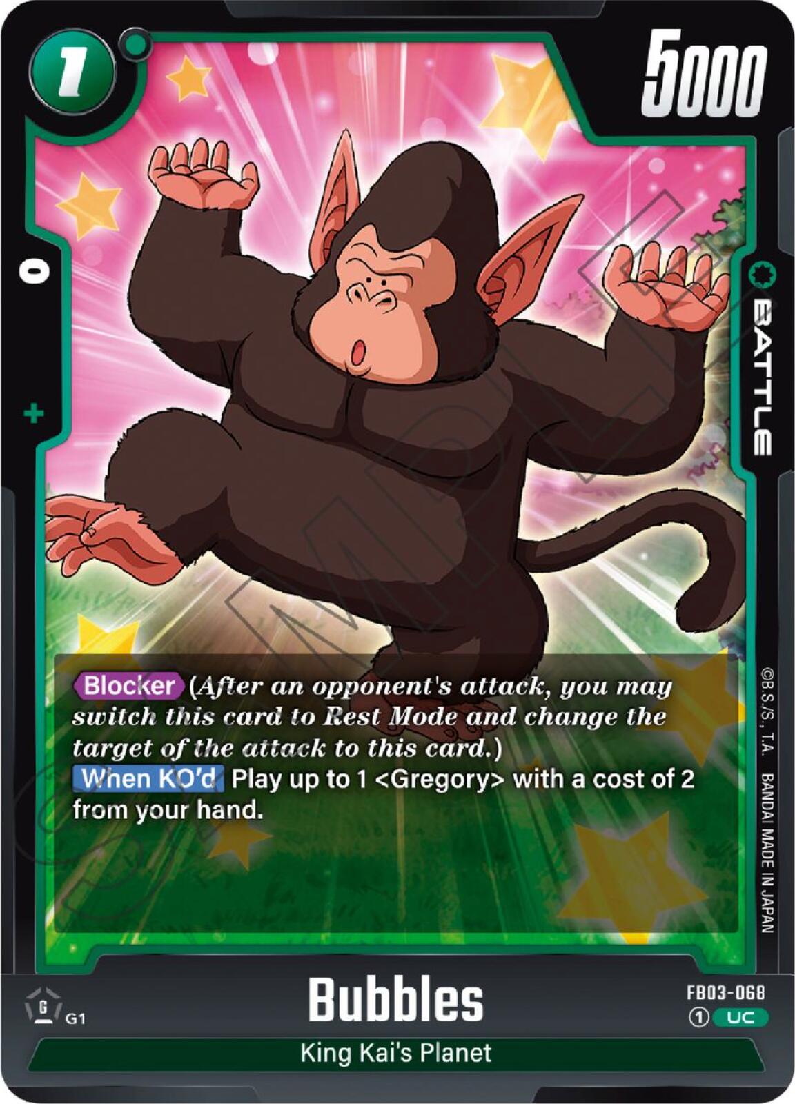 Bubbles - Raging Roar - Dragon Ball Super: Fusion World