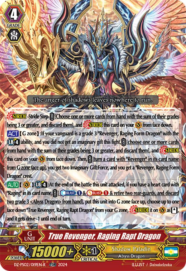 True Revenger, Raging Rapt Dragon (TDR) - DZ-PS02: Premium Deckset “Revenger” - Cardfight Vanguard