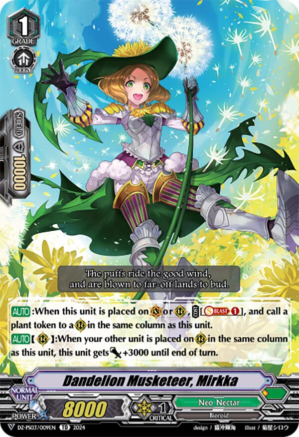Dandelion Musketeer, Mirkka - DZ-PS03: Premium Deckset “Musketeer” - Cardfight Vanguard