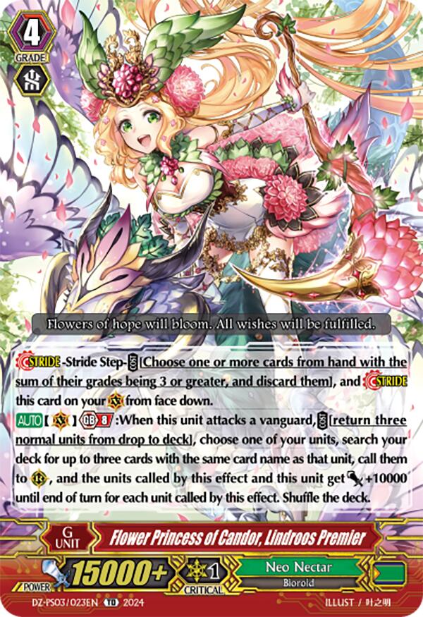 Flower Princess of Candor, Lindroos Premier - DZ-PS03: Premium Deckset “Musketeer” - Cardfight ...
