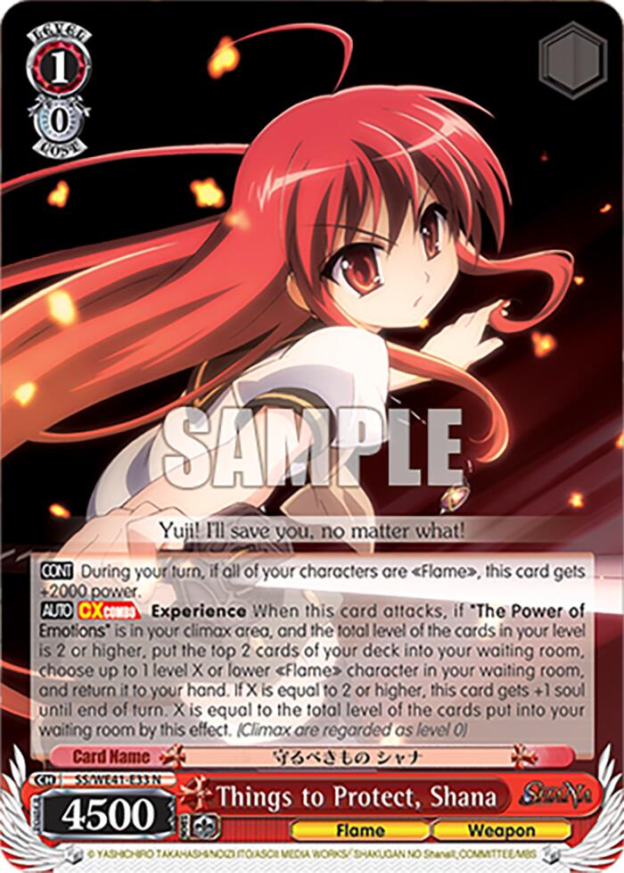 Things to Protect, Shana - Shakugan no Shana Premium Booster - Weiss ...