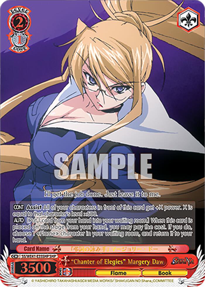 "Chanter of Elegies" Margery Daw (SHP) - Shakugan no Shana Premium Booster - Weiss Schwarz