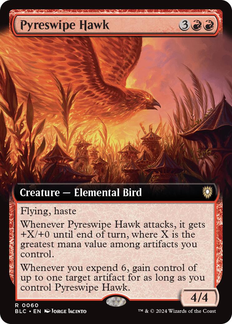 Pyreswipe Hawk (Extended Art) - Commander: Bloomburrow - Magic: The ...