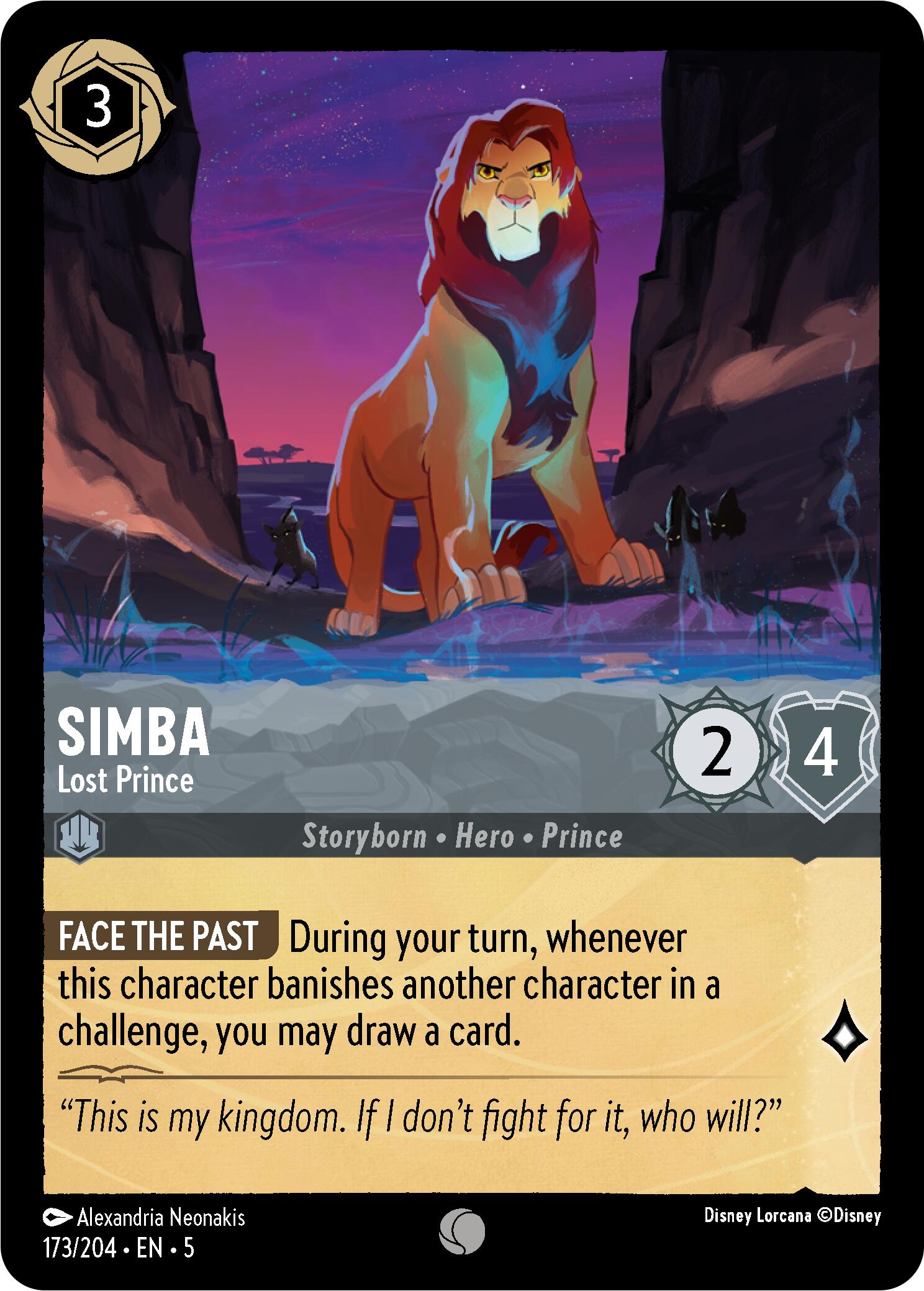 Simba - Lost Prince - Shimmering Skies - Disney Lorcana