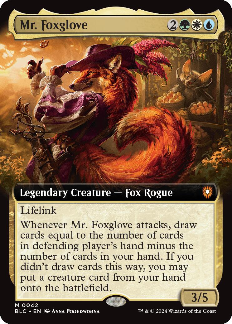 Mr. Foxglove (Extended Art) - Commander: Bloomburrow - Magic: The Gathering