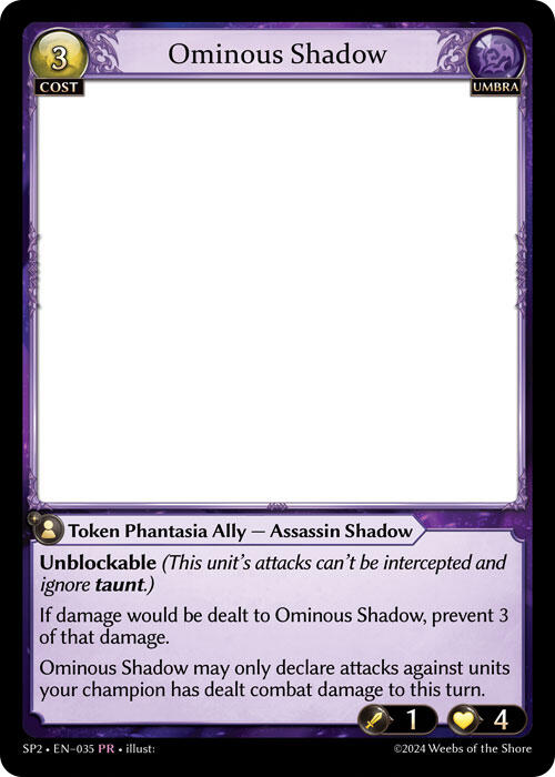 Ominous Shadow - Supporter Pack 2 - Grand Archive TCG