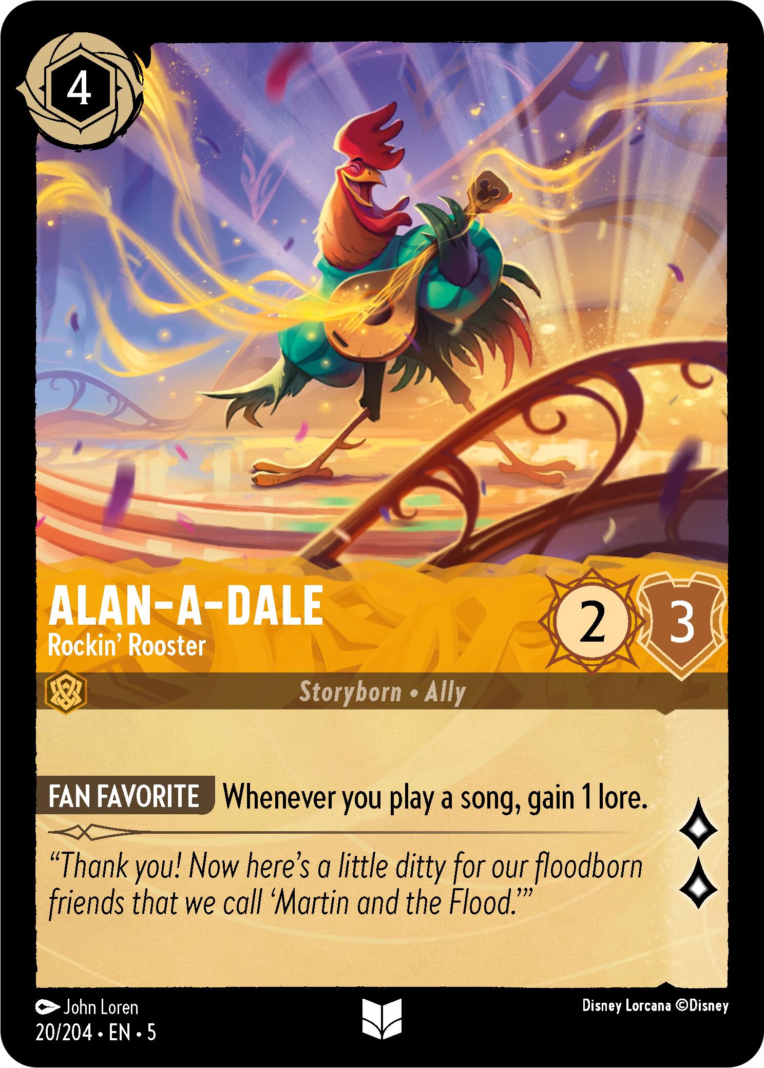 Alan-A-Dale - Rockin' Rooster - Shimmering Skies - Disney Lorcana