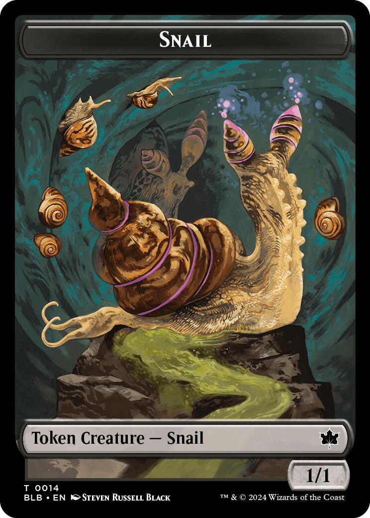 Snail // Thundertrap Trainer Double-Sided Token - Bloomburrow - Magic ...