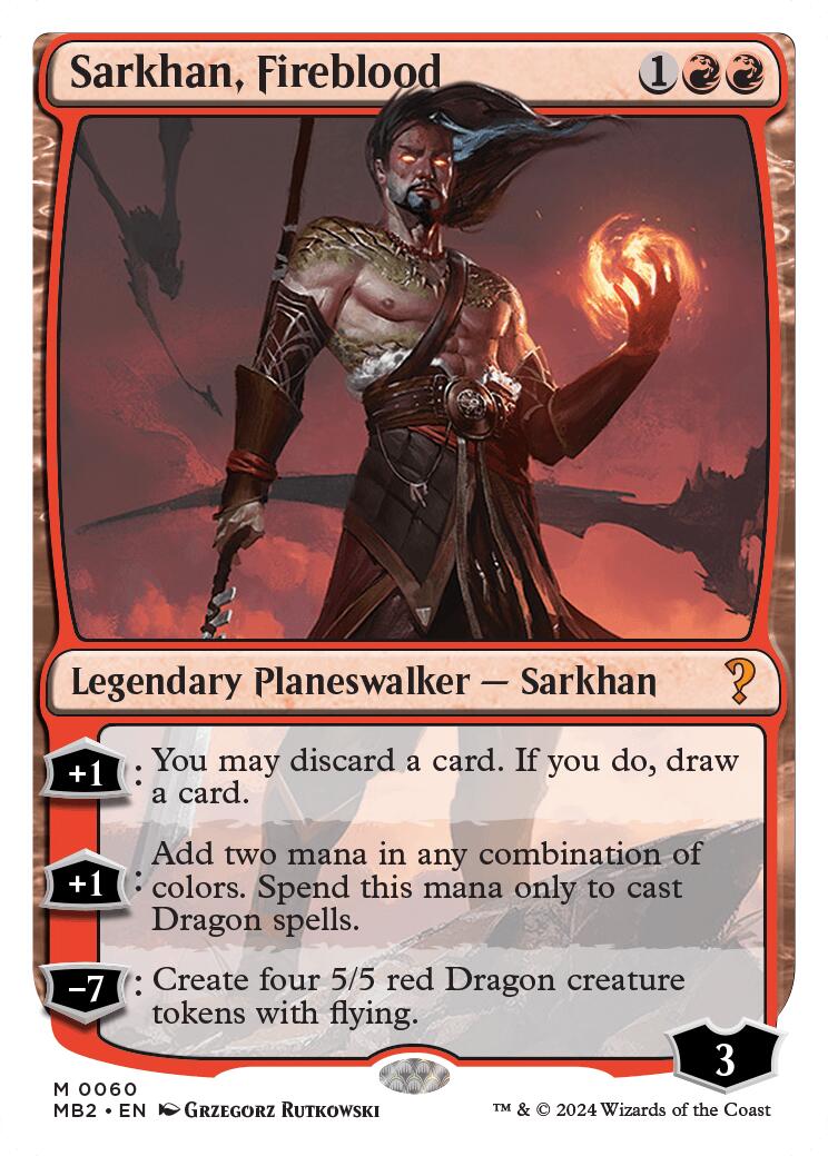 Sarkhan, Fireblood (White Border) - Mystery Booster 2 - Magic: The ...