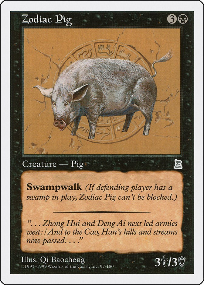 Zodiac Pig - Portal Three Kingdoms - Magic: The Gathering