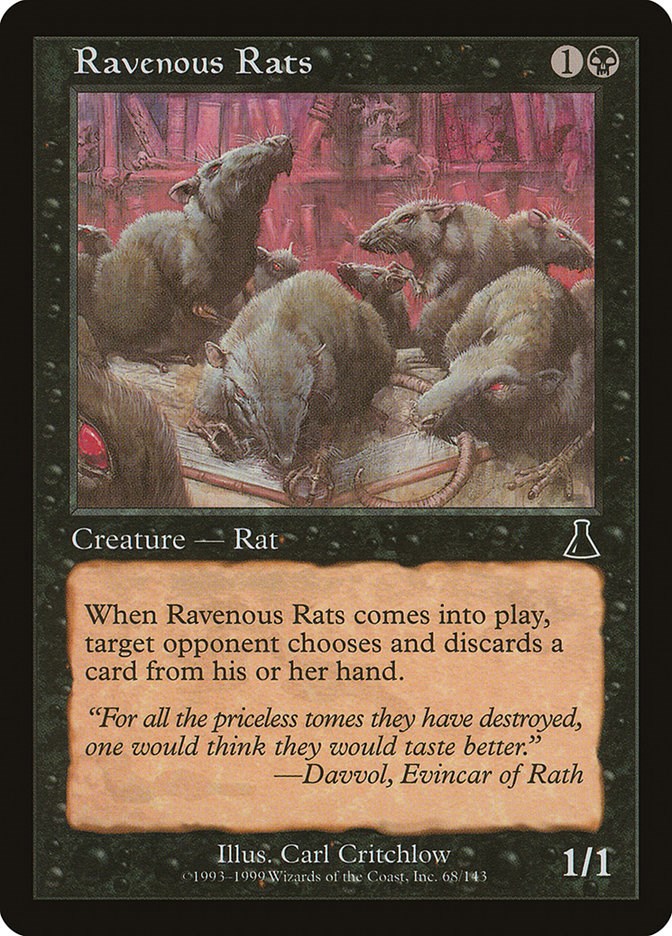 Ravenous Rats - Urza's Destiny - Magic: The Gathering