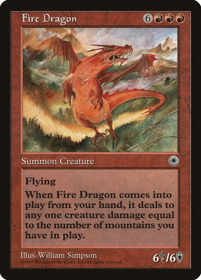 Fire Dragon - Portal - Magic: The Gathering