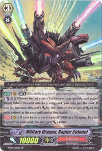 Military Dragon, Raptor Colonel - Blue Storm Armada - Cardfight Vanguard