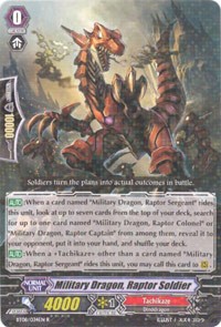 Military Dragon, Raptor Soldier - Blue Storm Armada - Cardfight Vanguard