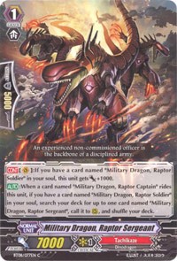 Military Dragon, Raptor Sergeant - Blue Storm Armada - Cardfight Vanguard