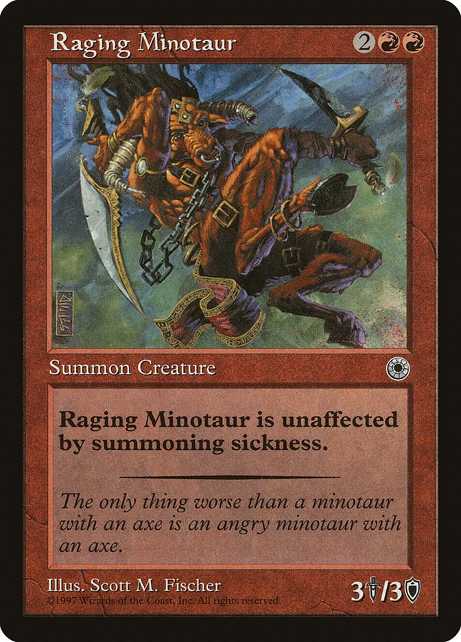 Raging Minotaur - Portal - Magic: The Gathering