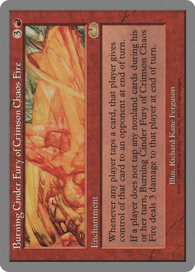 Burning Cinder Fury of Crimson Chaos Fire - Unglued - Magic: The Gathering
