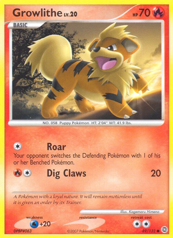Growlithe Pokemon Card