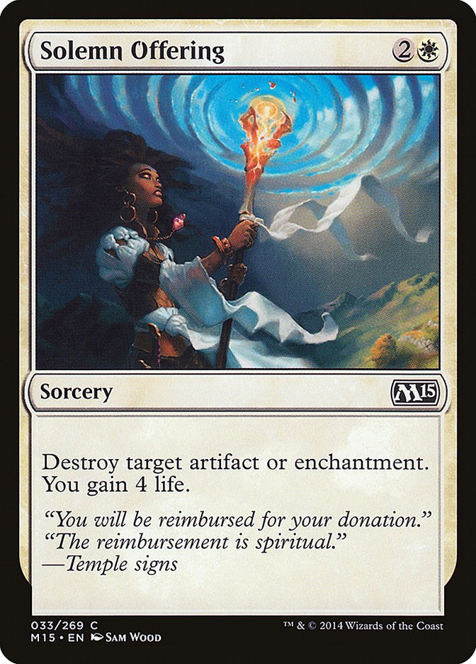 Solemn Offering - Magic 2015 (M15) - Magic: The Gathering