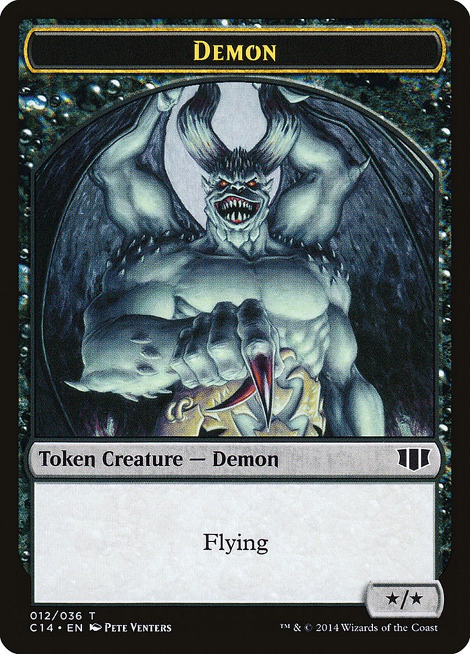 Demon (*) // Zombie (Black) Double-sided Token - Commander 2014 - Magic ...