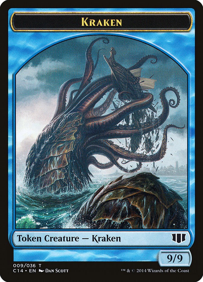 Kraken // Zombie (Blue) Double-sided Token - Commander 2014 - Magic ...