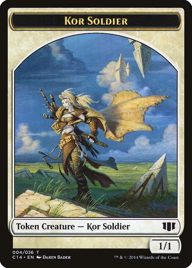 Kor Soldier // Pegasus Double-sided Token - Commander 2014 - Magic: The ...
