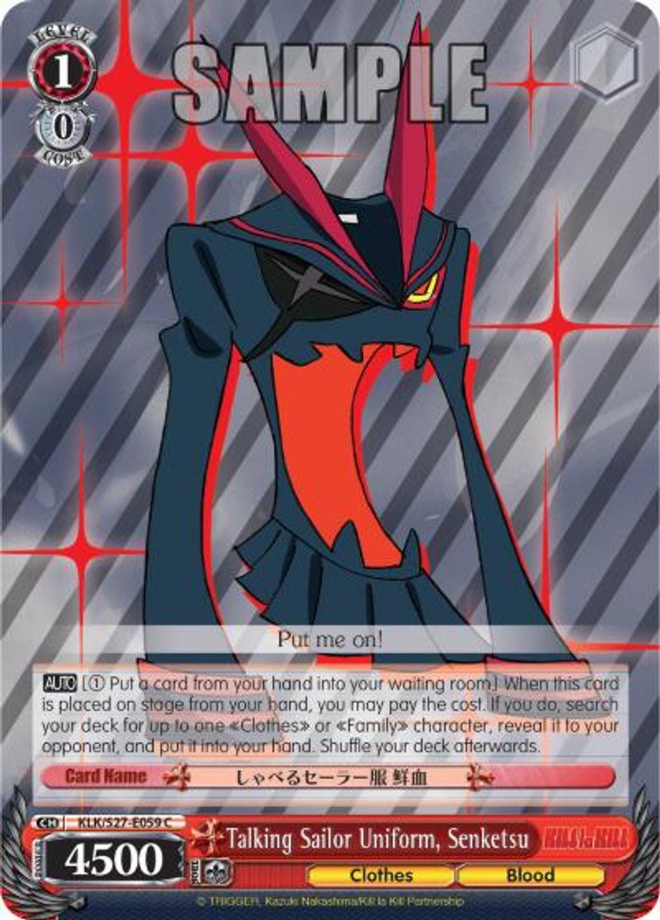 Talking Sailor Uniform, Senketsu - KILL la KILL - Weiss Schwarz