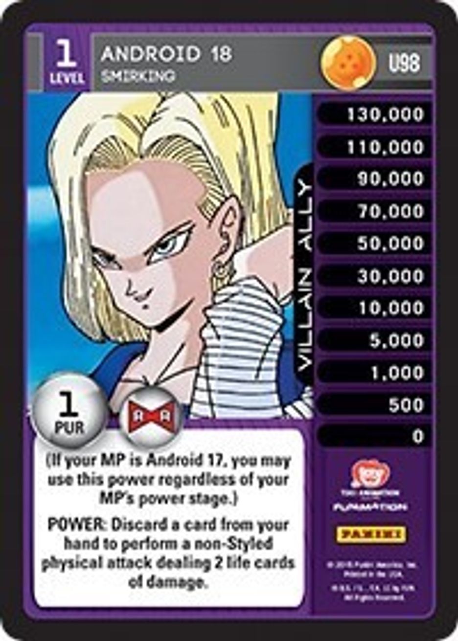 Android 18 - Smirking - Panini: Evolution - Dragon Ball Z TCG