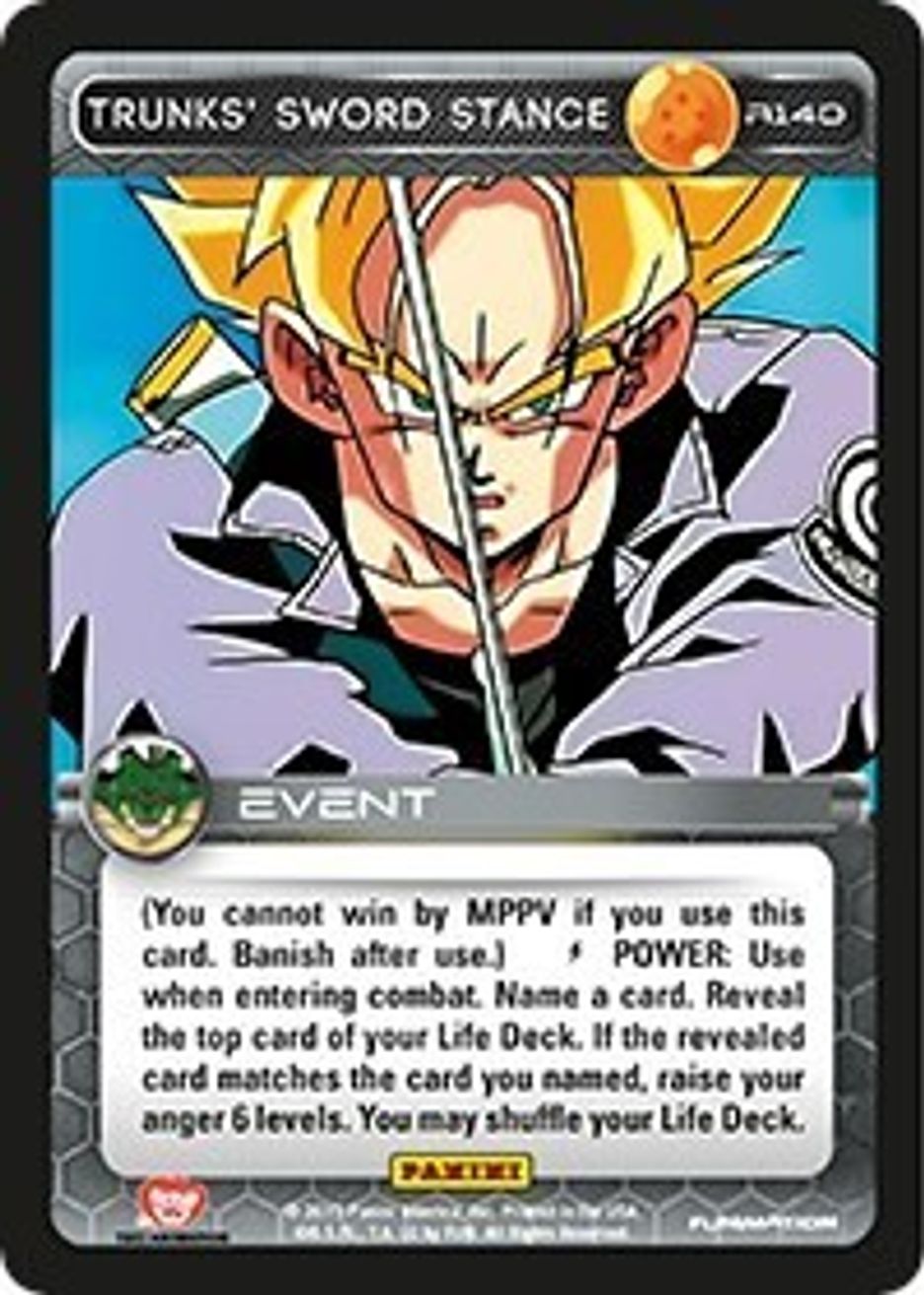 Trunks' Sword Stance - Panini: Heroes & Villains - Dragon Ball Z TCG