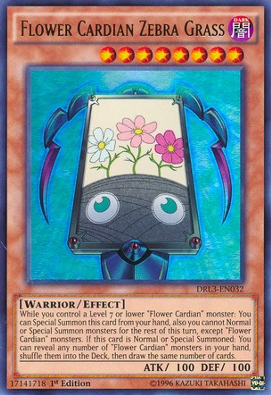 Flower Cardian Zebra Grass - Dragons of Legend: Unleashed - YuGiOh