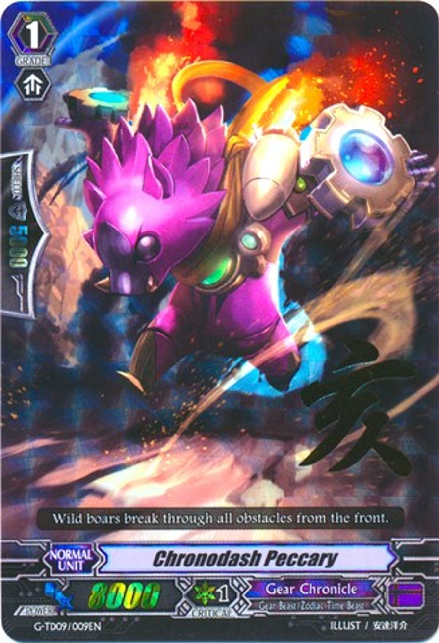 Chronodash Peccary (RRR Foil) - G-TD09: True Zodiac Time Beasts - Cardfight Vanguard