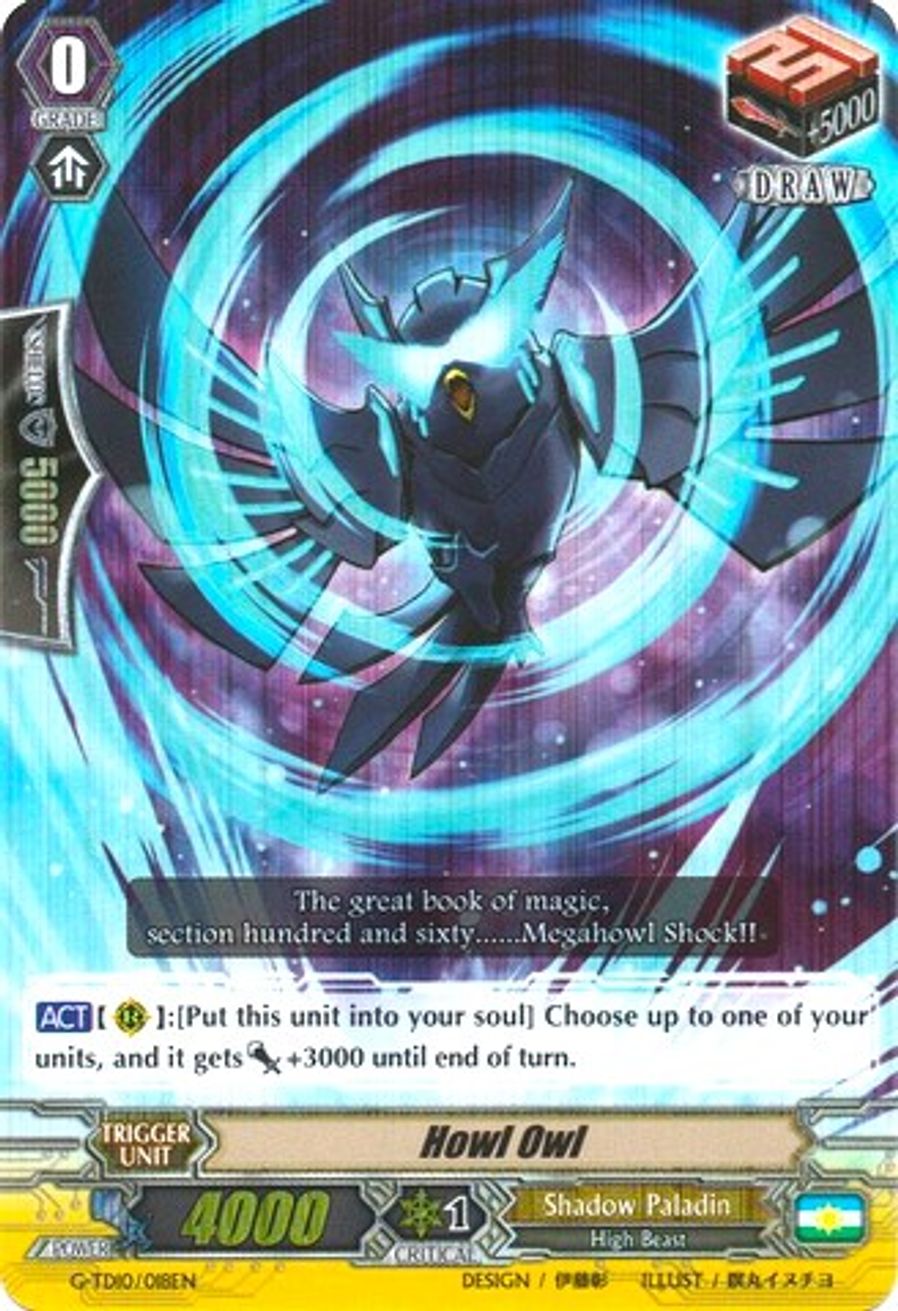 Howl Owl (RRR Foil) - G-TD10: Ritual of Dragon Sorcery - Cardfight Vanguard