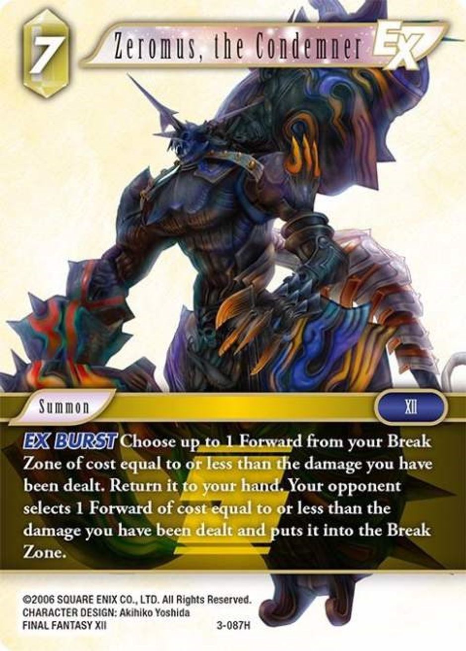 Zeromus, the Condemner EX - Opus III - Final Fantasy TCG