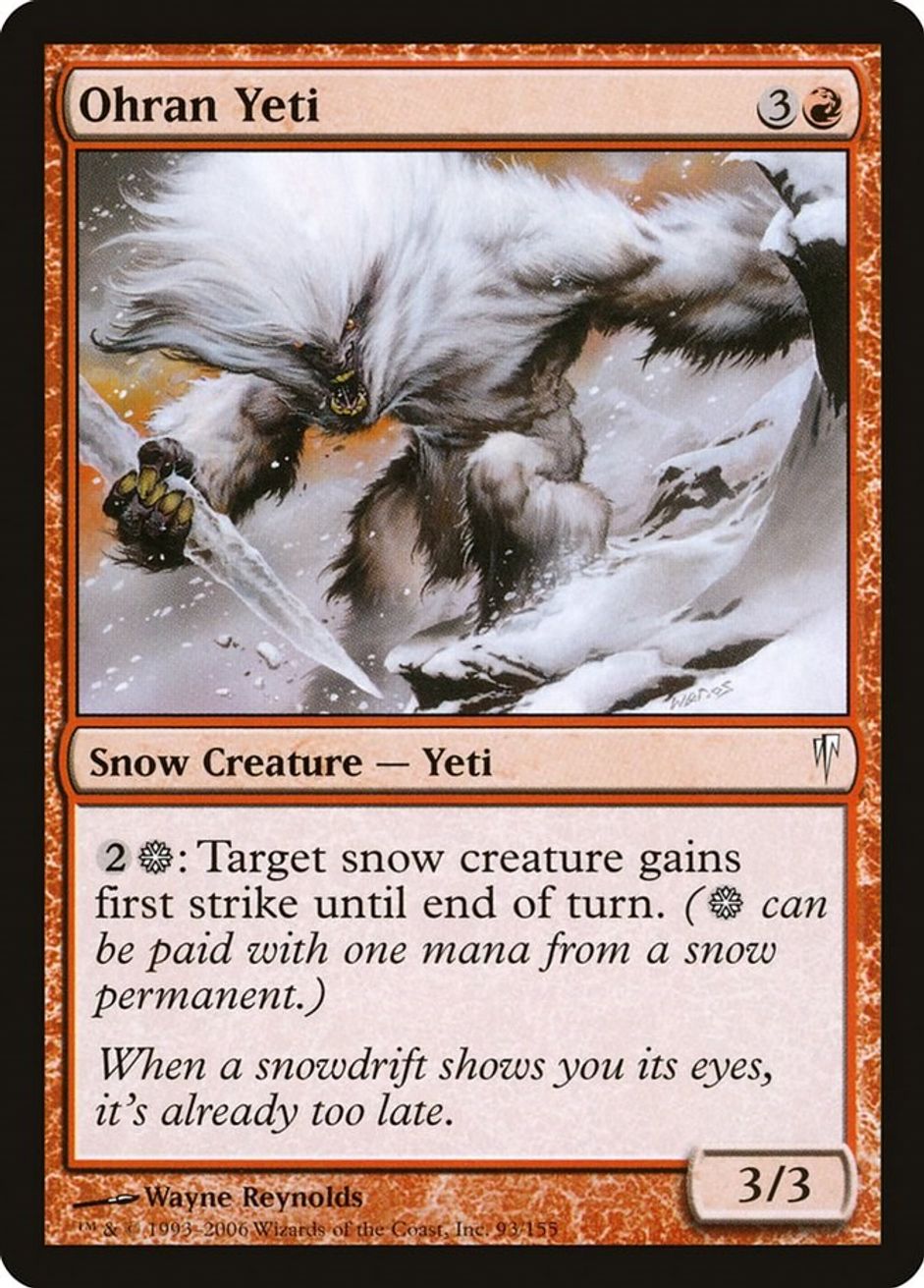 Ohran Yeti - Coldsnap - Magic: The Gathering