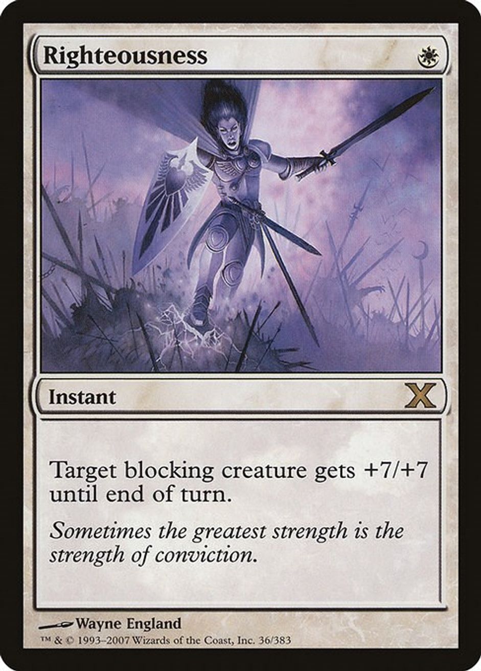 Righteousness - 10th Edition - Magic: The Gathering
