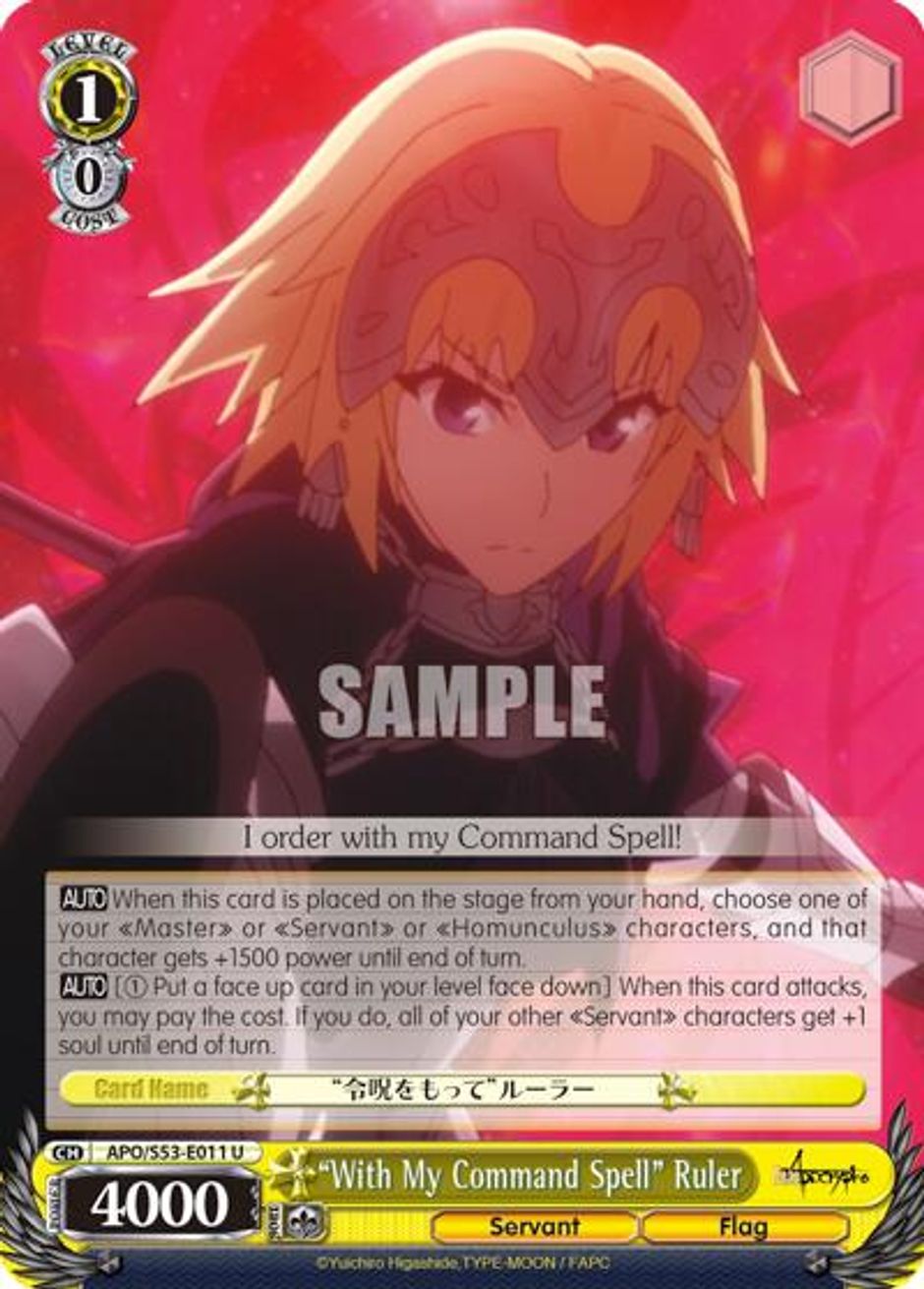 "With My Command Spell" Ruler - Fate/Apocrypha - Weiss Schwarz