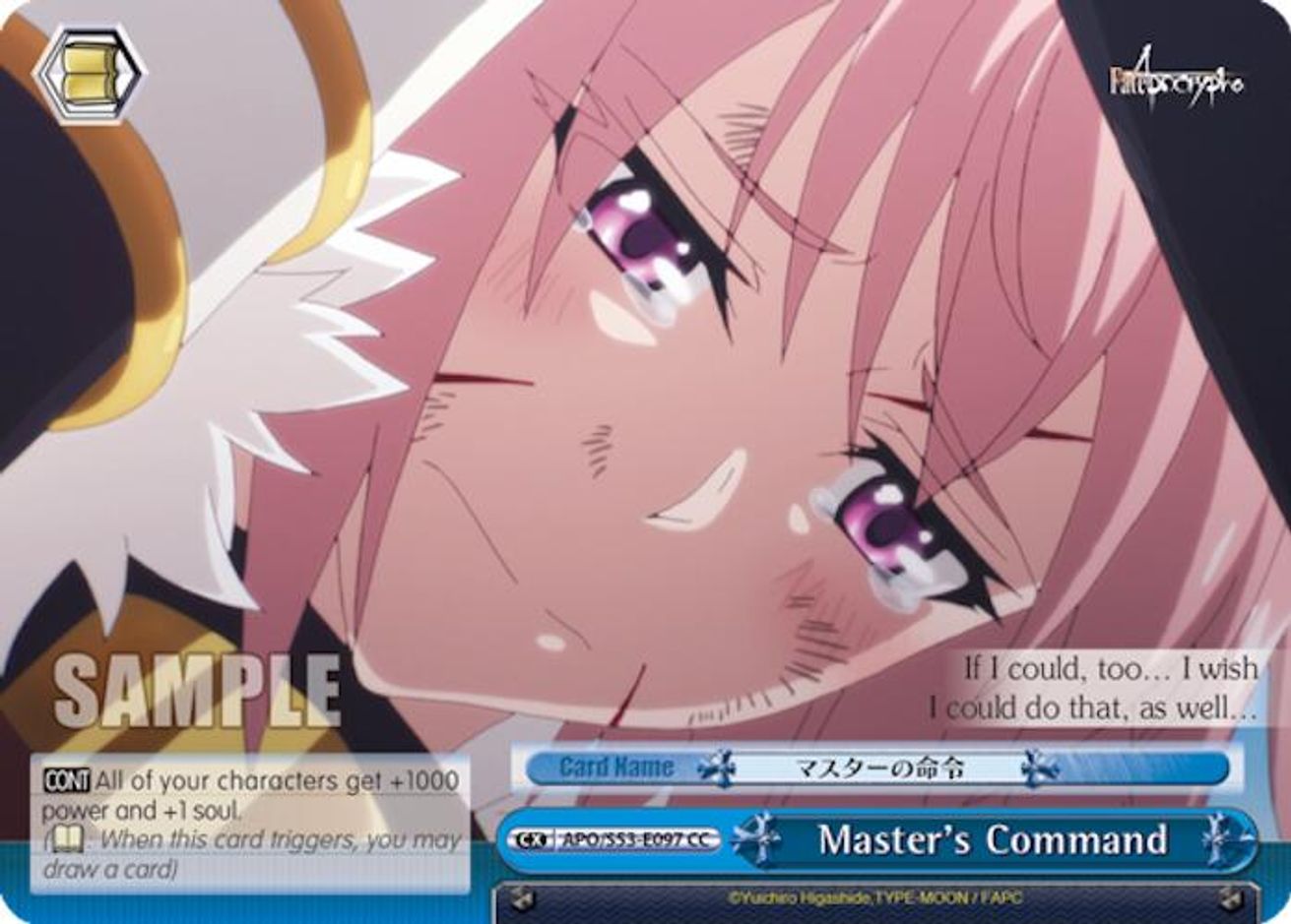 Master's Command - Fate/Apocrypha - Weiss Schwarz