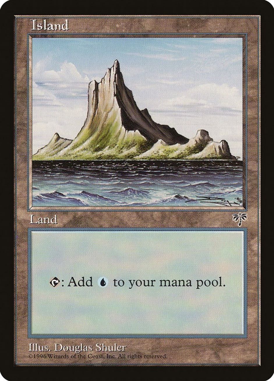 Island (Off-Center Spire) - Mirage - Magic: The Gathering