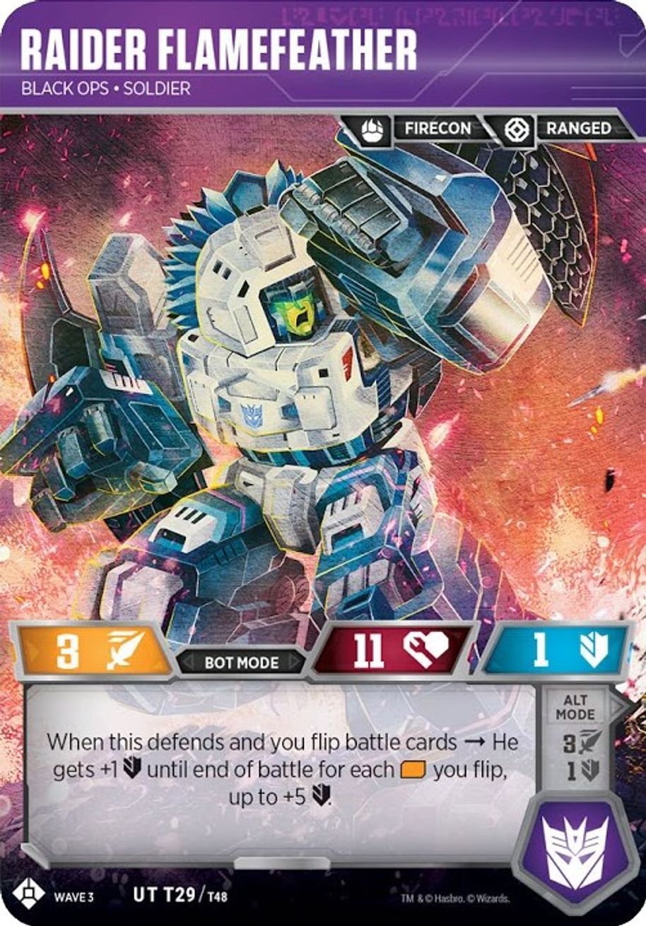Raider Flamefeather - Black Ops Soldier - War for Cybertron: Siege I - Transformers TCG
