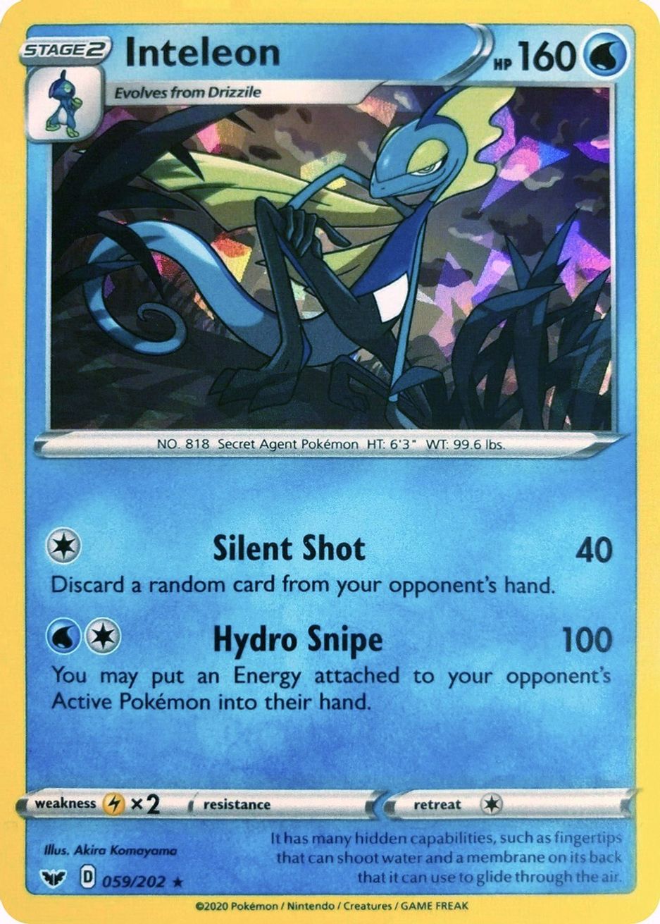 Inteleon - 059/202 (Cracked Ice Holo) - Deck Exclusives - Pokemon