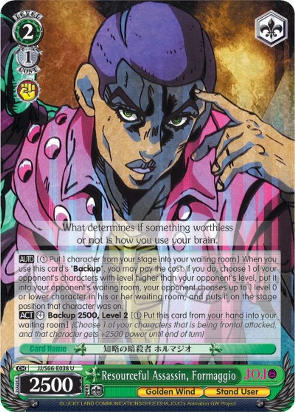 Resourceful Assassin, Formaggio - JoJo's Bizarre Adventure: Golden Wind ...