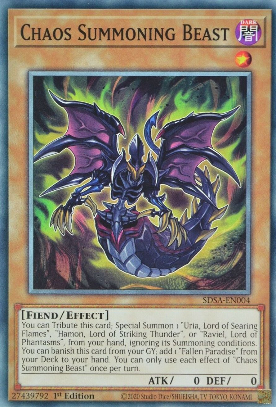 Chaos Summoning Beast - Structure Deck: Sacred Beasts - YuGiOh