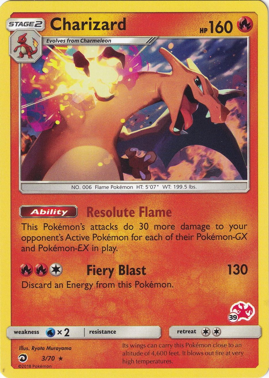 Charizard - 3/70 (#39 Charizard Stamped) - Battle Academy - Pokemon
