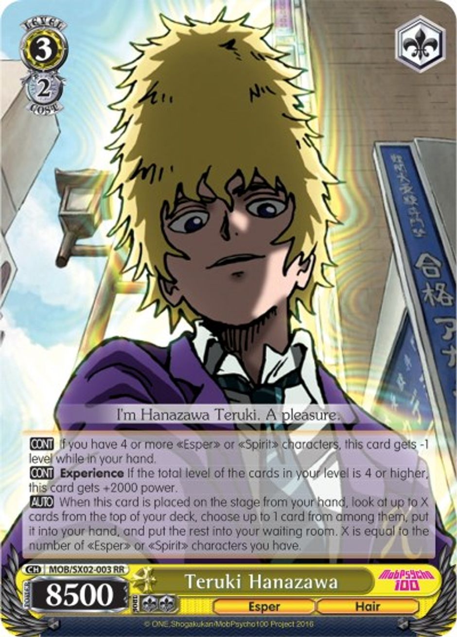 Teruki Hanazawa - Mob Psycho 100 - Weiss Schwarz